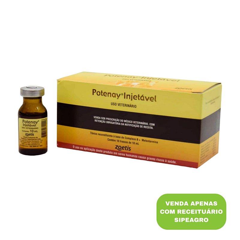 Potenay Injetável 10 mL Caixa Com 10 Unidades (Controlado) - Zoetis ...