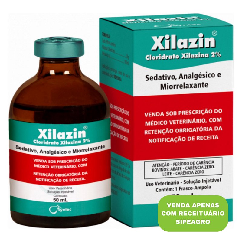 Xilazin Xilazina 2% 50 mL (Controlado) - Syntec - Kajavet Farmácia ...