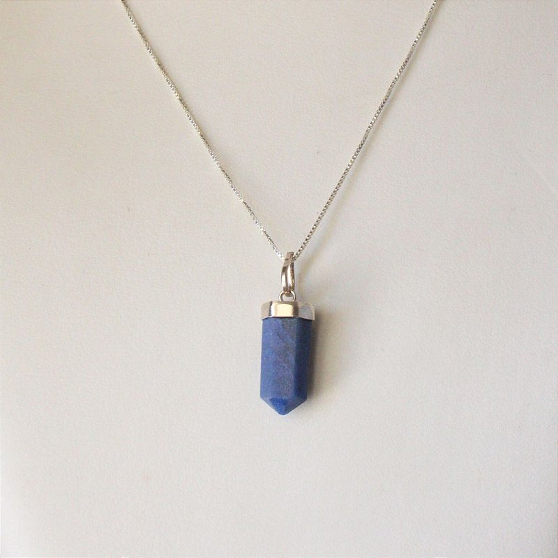 Colar com Pedra Natural Quartzo Azul em Prata 925 - Jaya