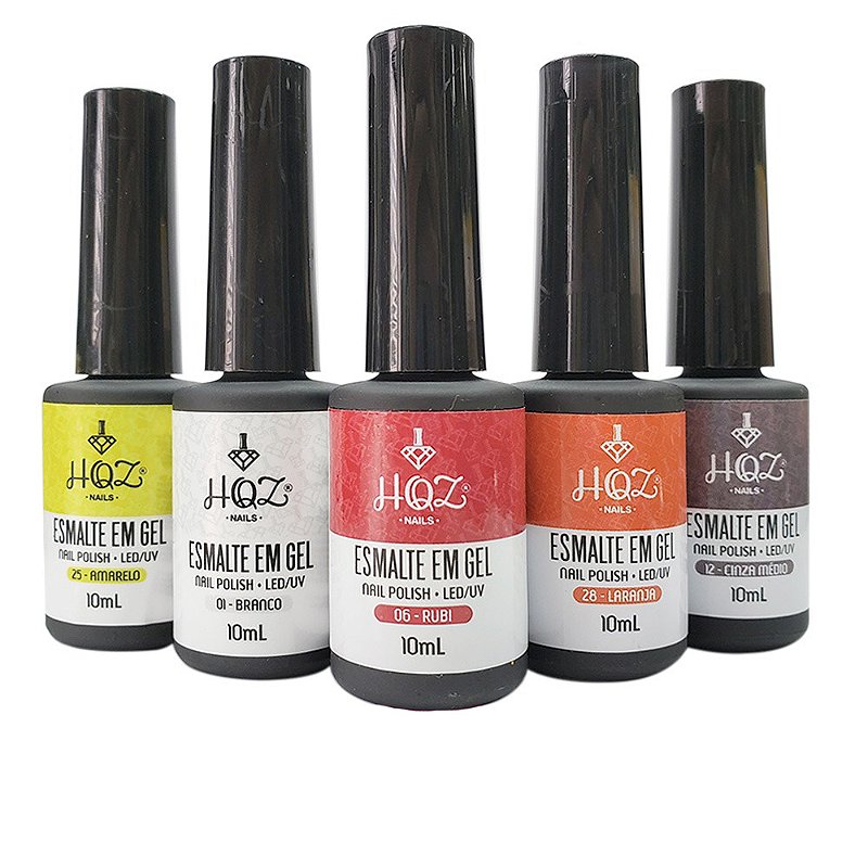 Esmalte em Gel LED/UV 10ml - HQZ Nails - Atacado Meu Mundo Unhas