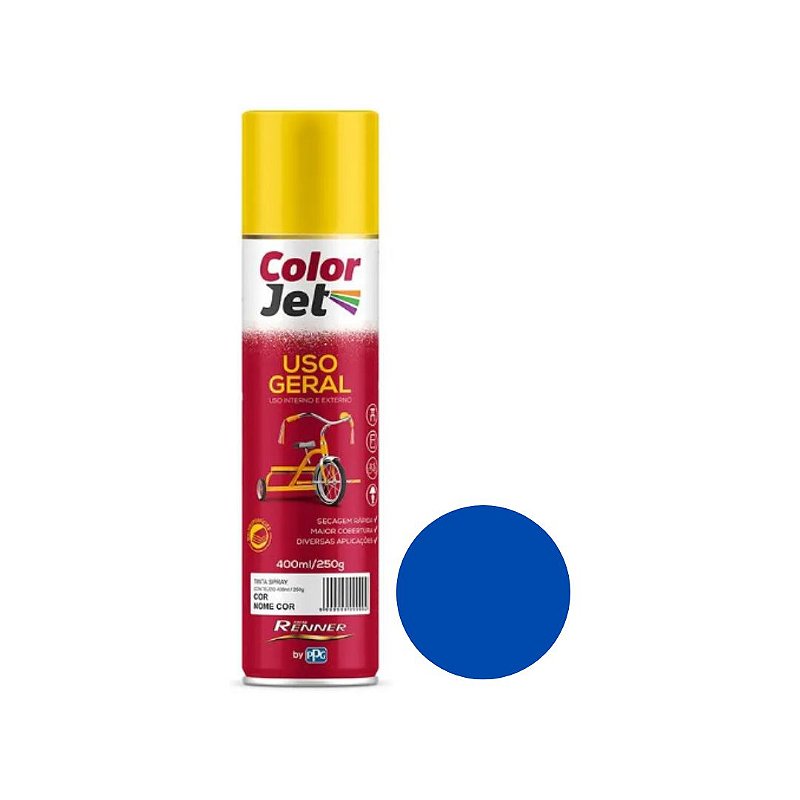 TINTA SPRAY COLOR JET AZUL 400ML USO GERAL RENNER - JVC MATERIAIS PARA ...