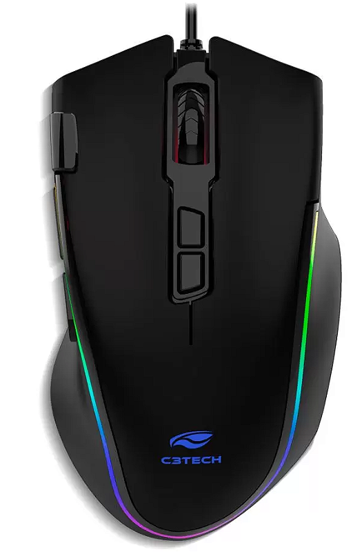 Mouse Gamer C3Tech, Mouse Gamer MG-520BK C3Tech, Mouse Gamer Preto ...