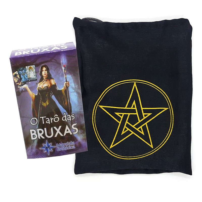 Kit Tarô Wicca Tarô das Bruxas 78 Cartas manual com Bolsa - Flash Mystic