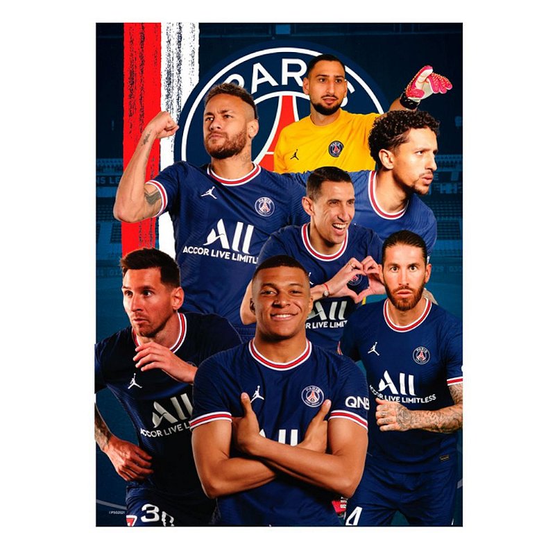 PAINEL POSTER PARIS SAINT GERMAIN PSG - GRUPO - CONTÉM 01 UNIDADE ...