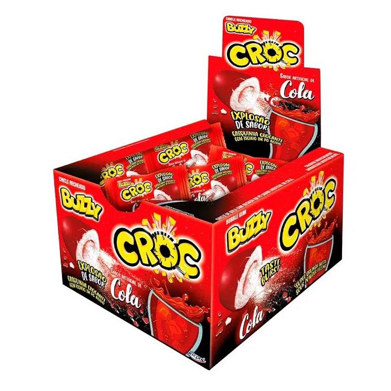 CHICLETE BUZZY CROC SABOR COLA - 40 UNIDADES - BUZZY - Loja do ...