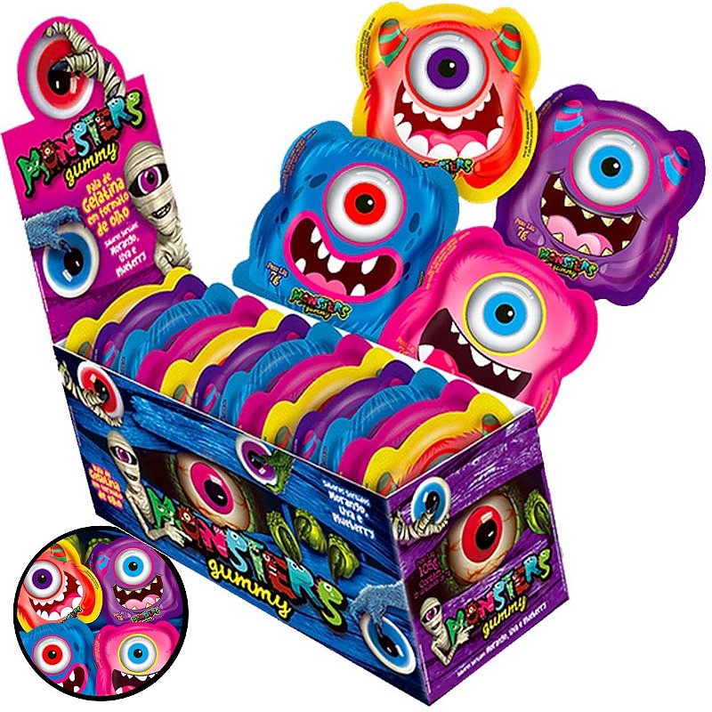 15 BALA HALLOWEEN GELATINA FORMATO OLHO 7GR SABORES - Loja do Abençoado ...