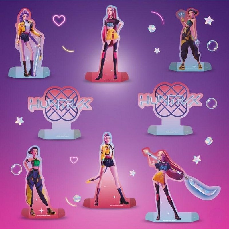 DECORAÇÃO DE MESA - GUERREIRAS DO K-POP - 18,5X8CM - 8 UNIDADES ...