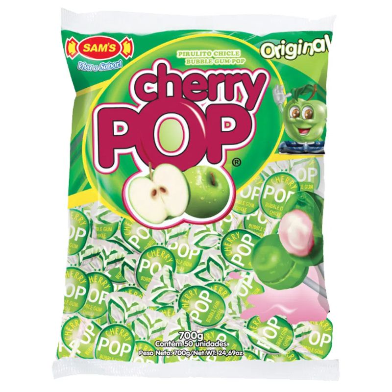 PIRULITO CHERRY POP MAÇÃ VERDE CONTÉM 50 UNIDADES - SAMS - Loja do ...