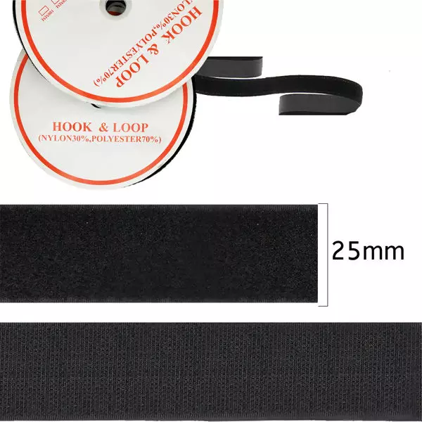 Velcro Rolo com 25 metros - Preto - RO.110091 25mm. - Armarinhos Murano
