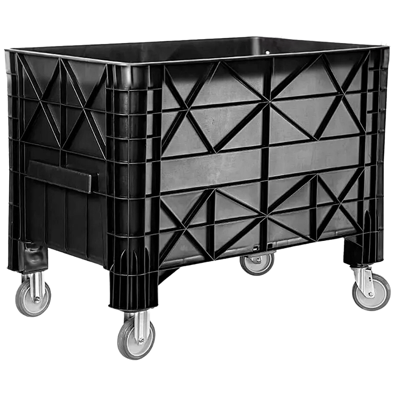 Carro Coletor Empilhável 370 Litros Preto - Bonete