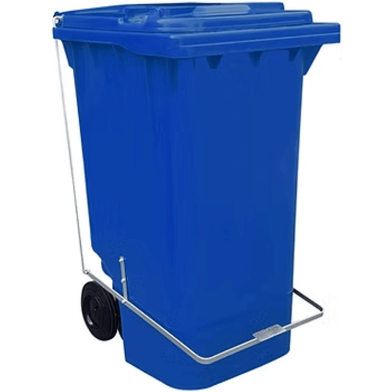 Contentor de Lixo com Rodas e Pedal 240 Litros Azul - Bonete