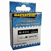 FITA COMPATÍVEL PARA ROTULADOR ELETRÔNICO MK231 -12MM X 8M BRANCO MASTERPRINT - PG Papelaria