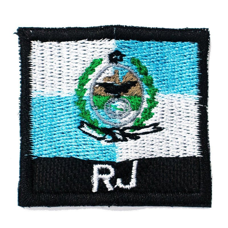 Patch Bordado Bandeira do Estado do Rio de Janeiro 4x4,5cm - Route Shirts