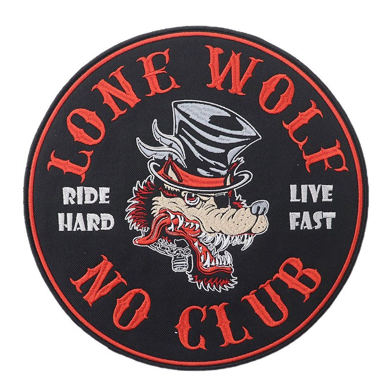 Patch Bordado Lone Wolf No Club 27x27cm - Route Shirts