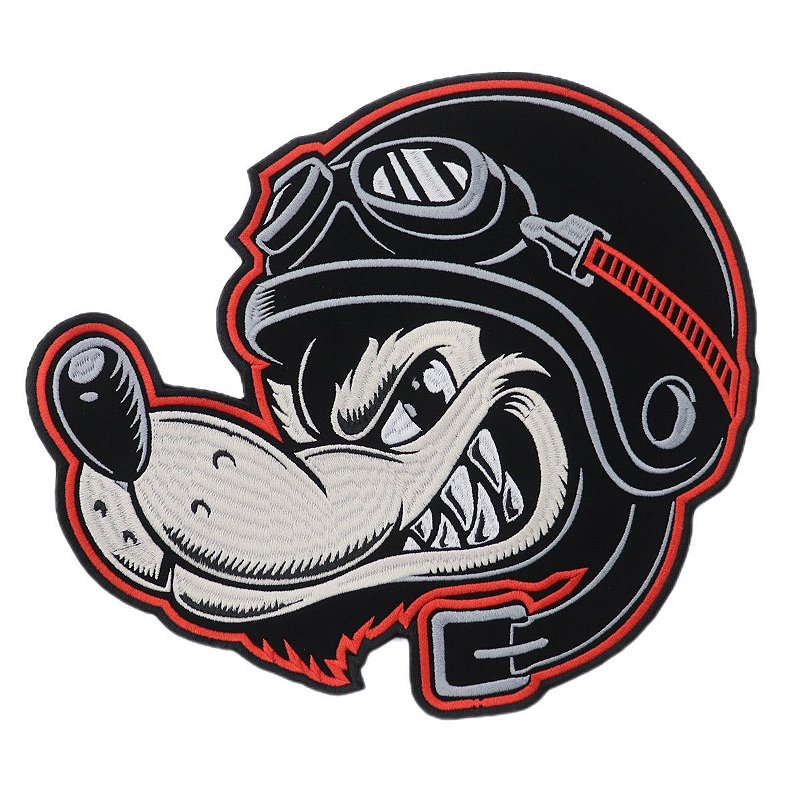 Patch Bordado Lobo de Capacete 27x30cm - Route Shirts