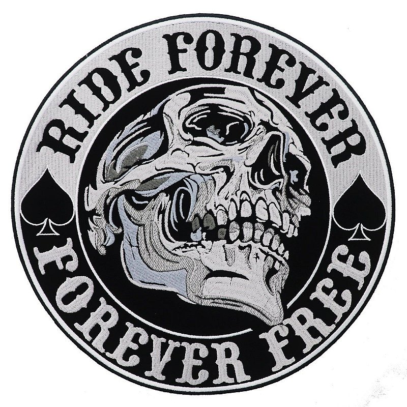 Patch Bordado Caveira Ride forever 28x28cm - Route Shirts