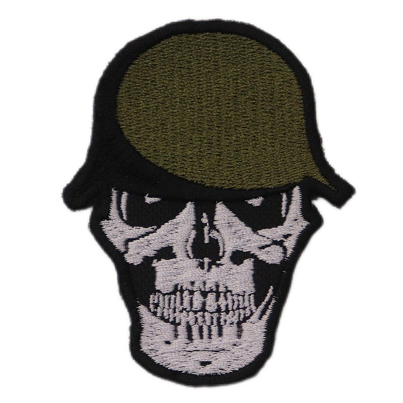 Patch Bordado Caveira Militar 8x6cm - Route Shirts