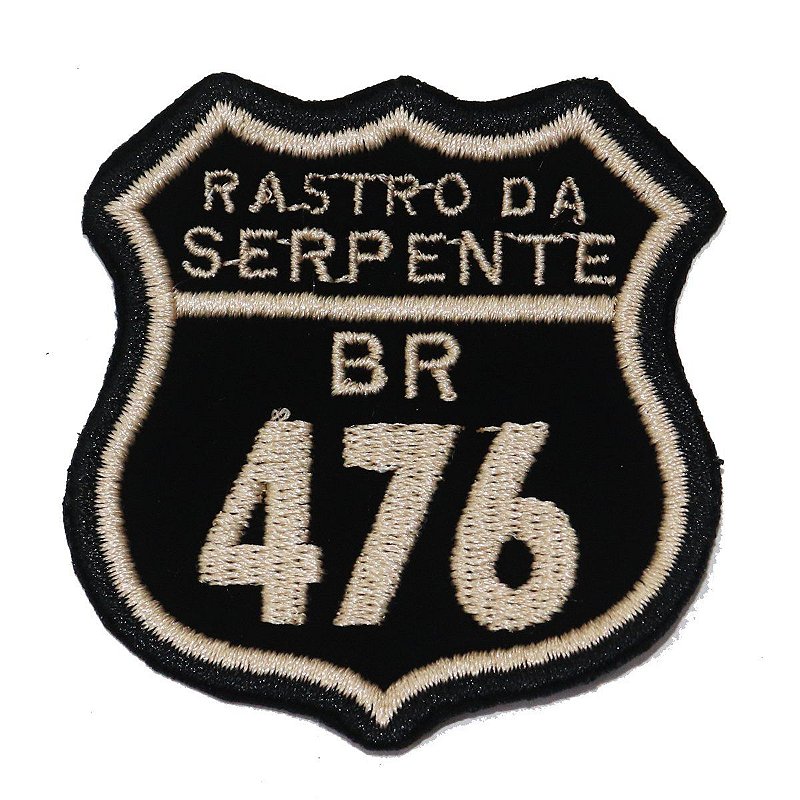 Patch Bordado Rota Rastro da Serpente - BR 476 6x6cm - Route Shirts