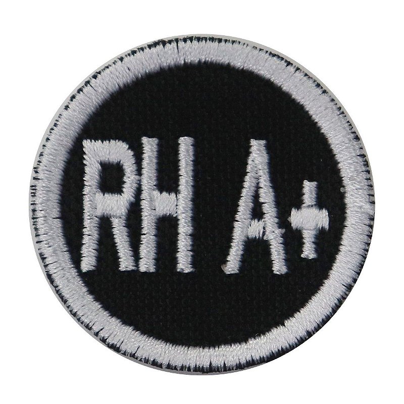 Patch Bordado Redondo RH A+ 4x4cm - Route Shirts