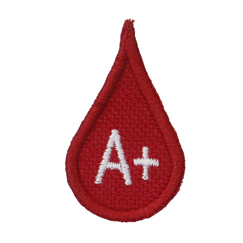 Patch Bordado Gota A+ 4x2,5cm - Route Shirts