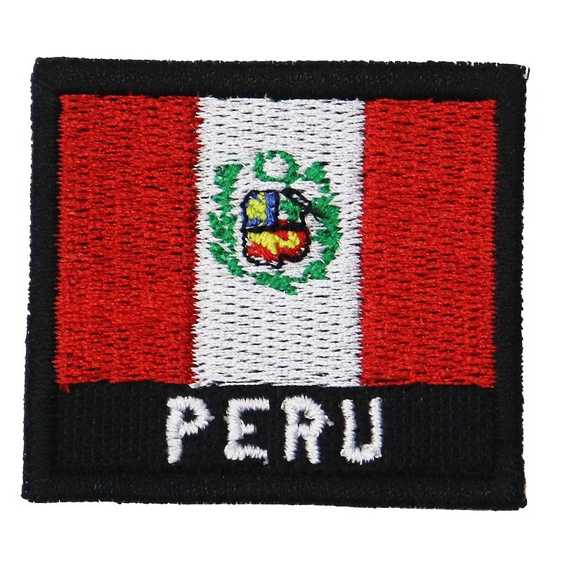 Patch Bordado Bandeira Peru 4x4 cm - Route Shirts