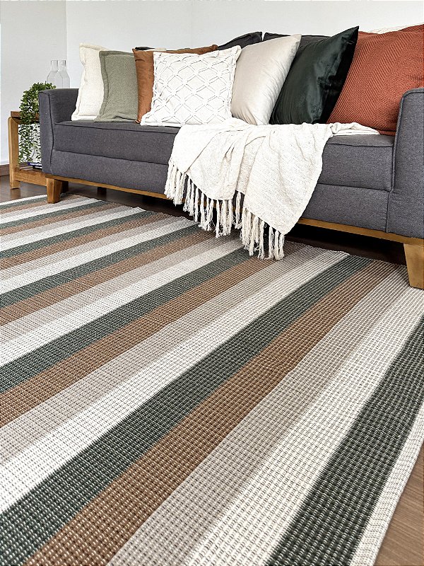 Tapete Listrado Verde – MÉDIO – 1,50 x 2,00m - Beleutil