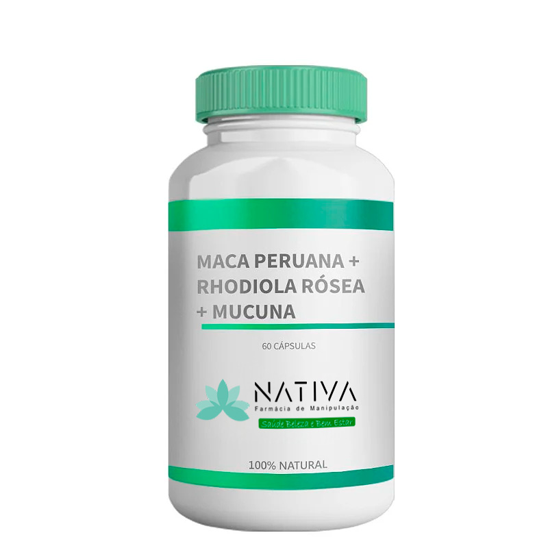 Maca Peruana 250mg com Rhodiola Rósea 100mg com Mucuna 100mg - NATIVA ...