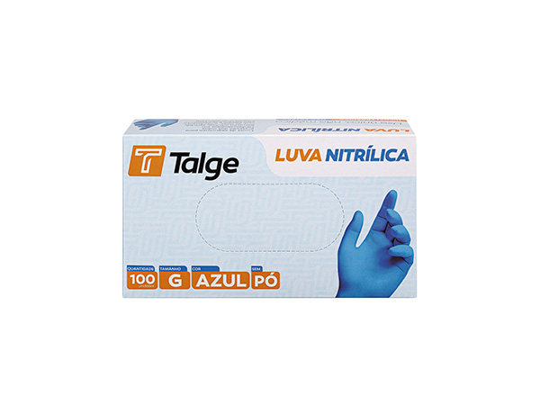 LUVA NITRÍLICA AZUL C/100 - Ideal Descartáveis