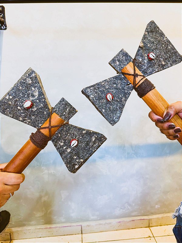 Conjunto de machado em pedra de Xangô - Chamado de Fé