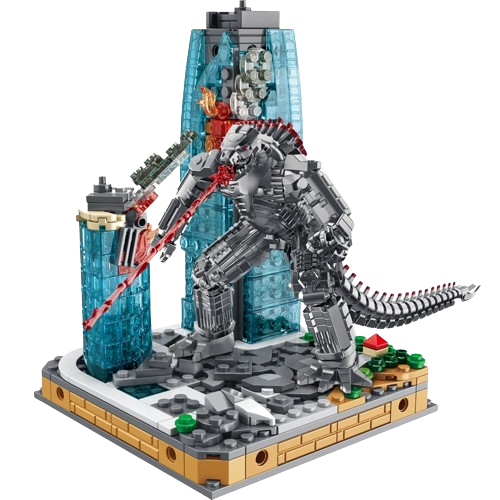Blocos de Montar Mechagodzilla Behemoth de Aço - MOC - Cubo Nerd - O ...