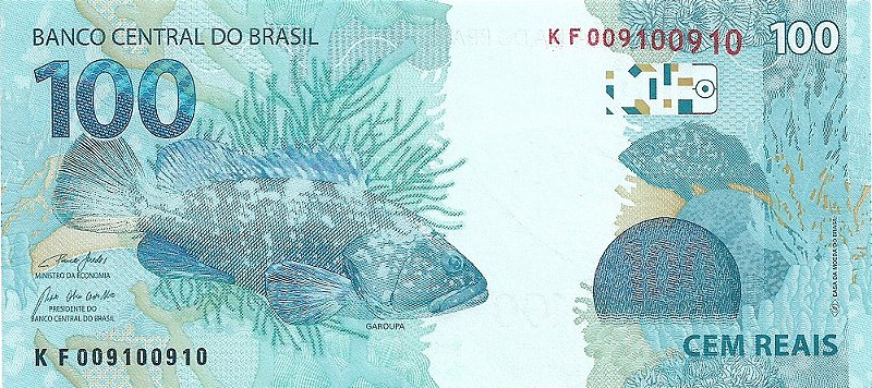 100 reais KF (Guedes e Campos) FE - Bsb Cédulas