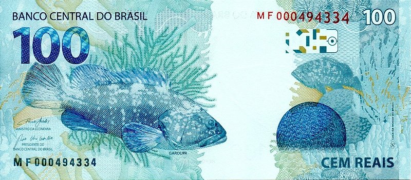 100 reais MF (Guedes e Campos) FE - Bsb Cédulas