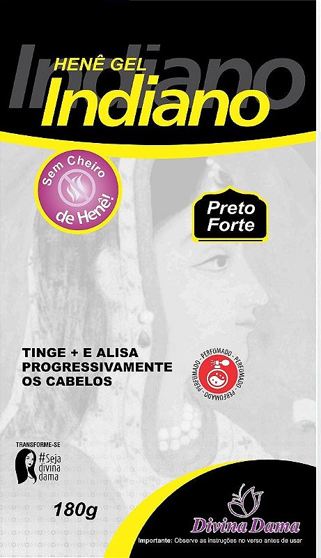 Indiano Henê Gel Preto Forte - Divina Dama Cosméticos