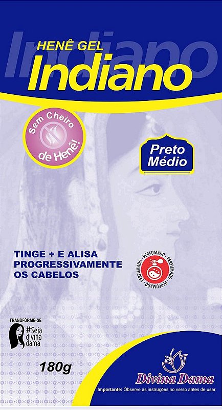 Indiano Henê Gel Preto Médio - Divina Dama Cosméticos
