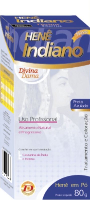 Indiano Henê Pó Preto Azulado - Divina Dama Cosméticos