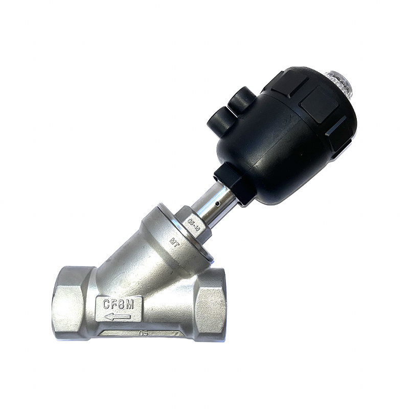 Válvula Pneumática Angular 1.1/2" NF Aço Inox 304 - Hambor Válvulas e ...