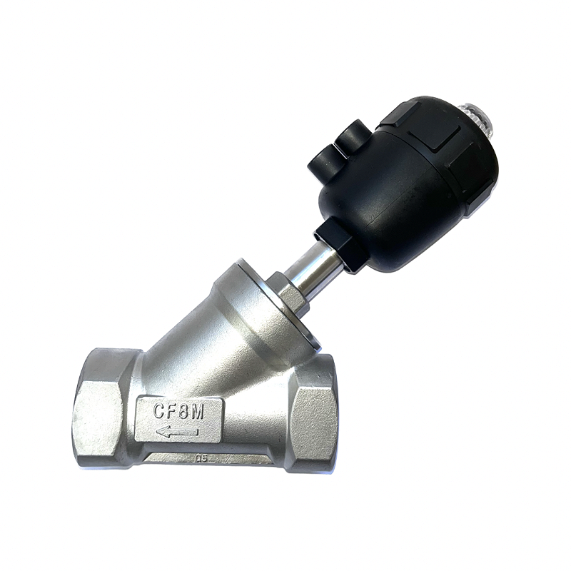 Válvula Pneumática Angular 2" NF Aço Inox 304 - Hambor Válvulas e Conexões