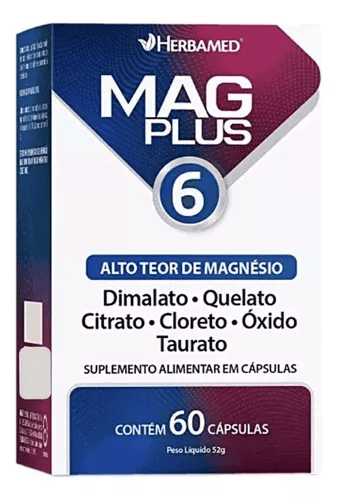 Mag Plus 6 Alto Teor De Magnésio - 60 cápsulas - Empório Natural Mix