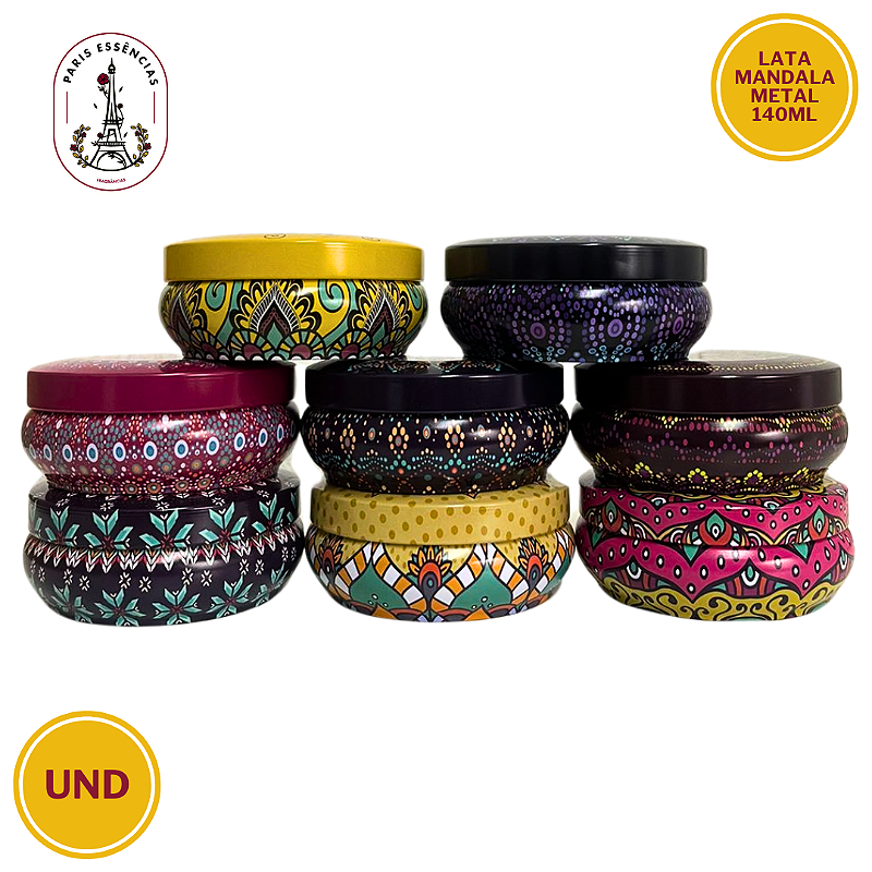 Lata Mandala 140ml 8,5x4cm - (un) - Paris Essencias