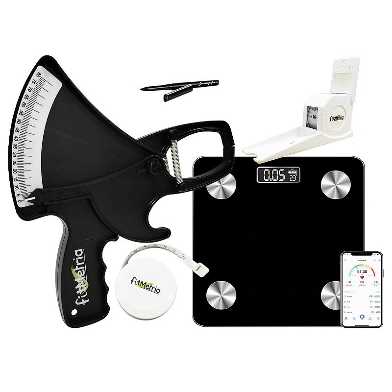 Kit de Avaliação Física Nutrição Adipômetro Balança e Estadiômetro - F ...
