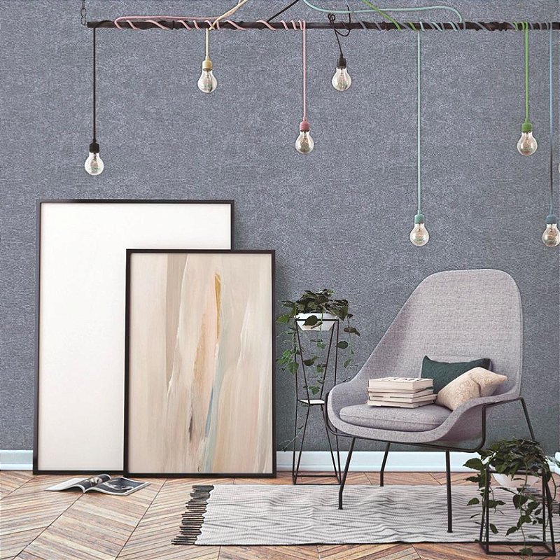 Papel de Parede Texturizado Onda Minimalista Cimento Escuro - PP436-2 - Loja de Papel de Parede ...