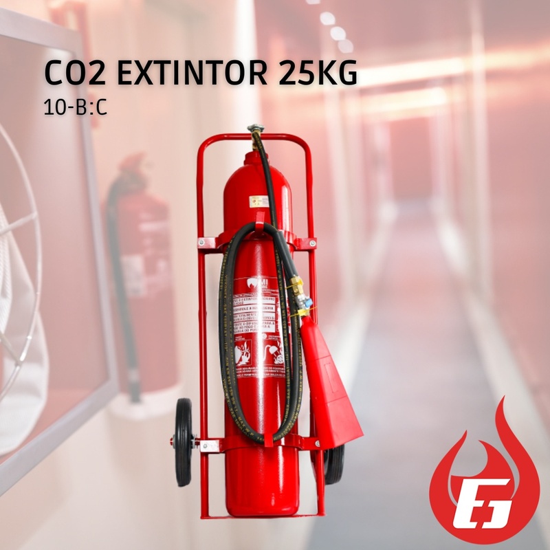 CO2 | 25 kg sobre-rodas - Extigra Extintores