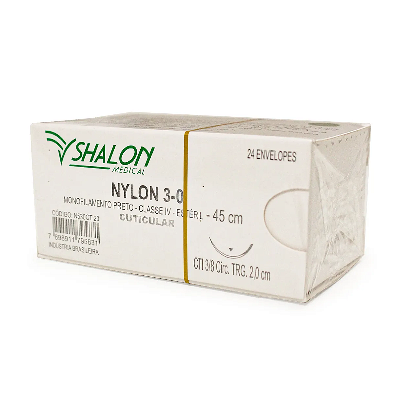 Fio de Sutura Nylon com Agulha - Shalon - Produtos Médicos Odontológicos
