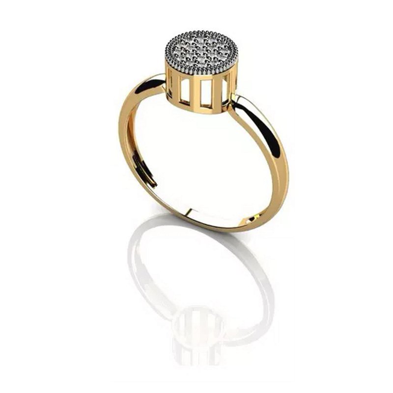 Anel de Ouro Redondo Alto - Sterom Joalheria - www.sterom.com.br