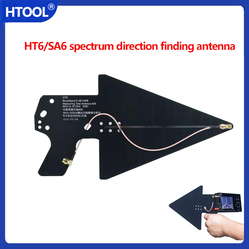 Antena Log-Periódica HT6 0.6–10GHz – 6dBi, Direcional p/ Análise RF e ...