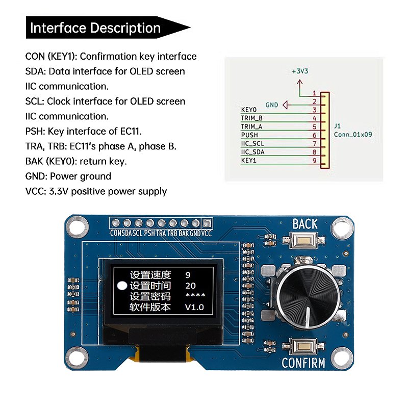 Display OLED 0,96" / 1,3" + Encoder Rotativo EC11 | Módulo IIC p/ Arduino – Kit Eletrônico ...