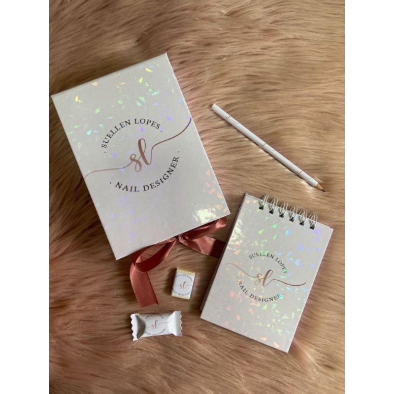 10 kits caderno A6 + caixa 12x18 Ambos Personalizados - Studio Cartonarte