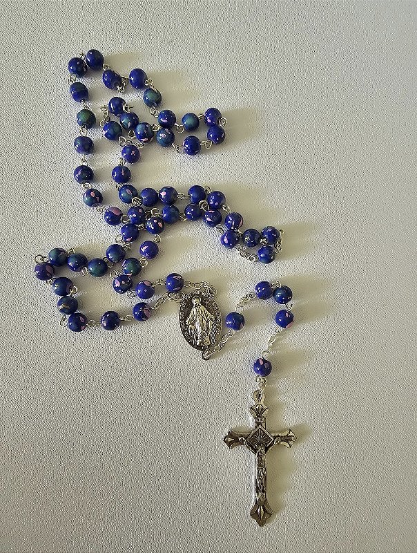 Terço Medalha Milagrosa azul e violeta - Edelweiss