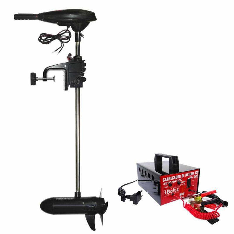 Motor Elétrico Phantom FW 44LB TURBO - Uso em Água Doce + Carregador de ...