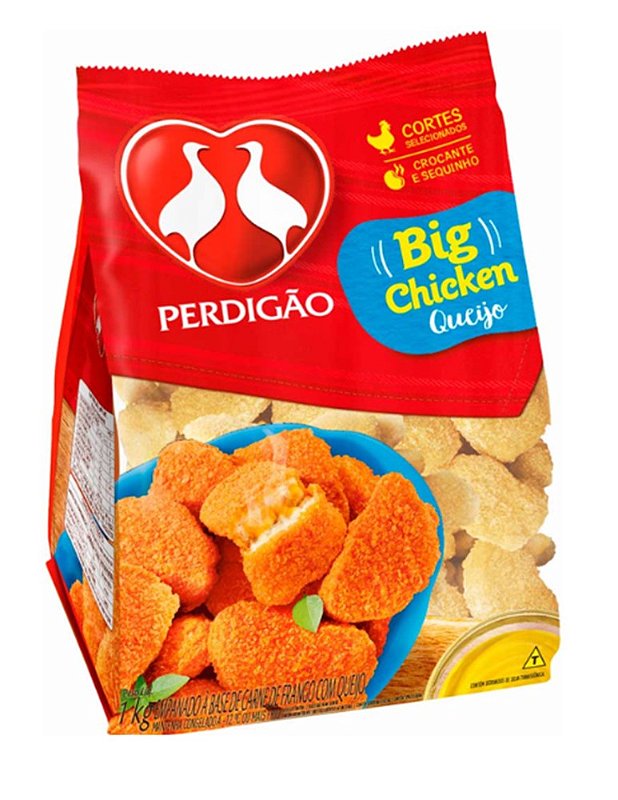 Big Chicken Perdigão Queijo Congelado Pacote 1 kg - Perdigão - Rara ...